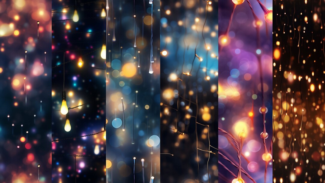 Fairy Lights Seamless Digital Paper, Bokeh String Lights, Wedding ...