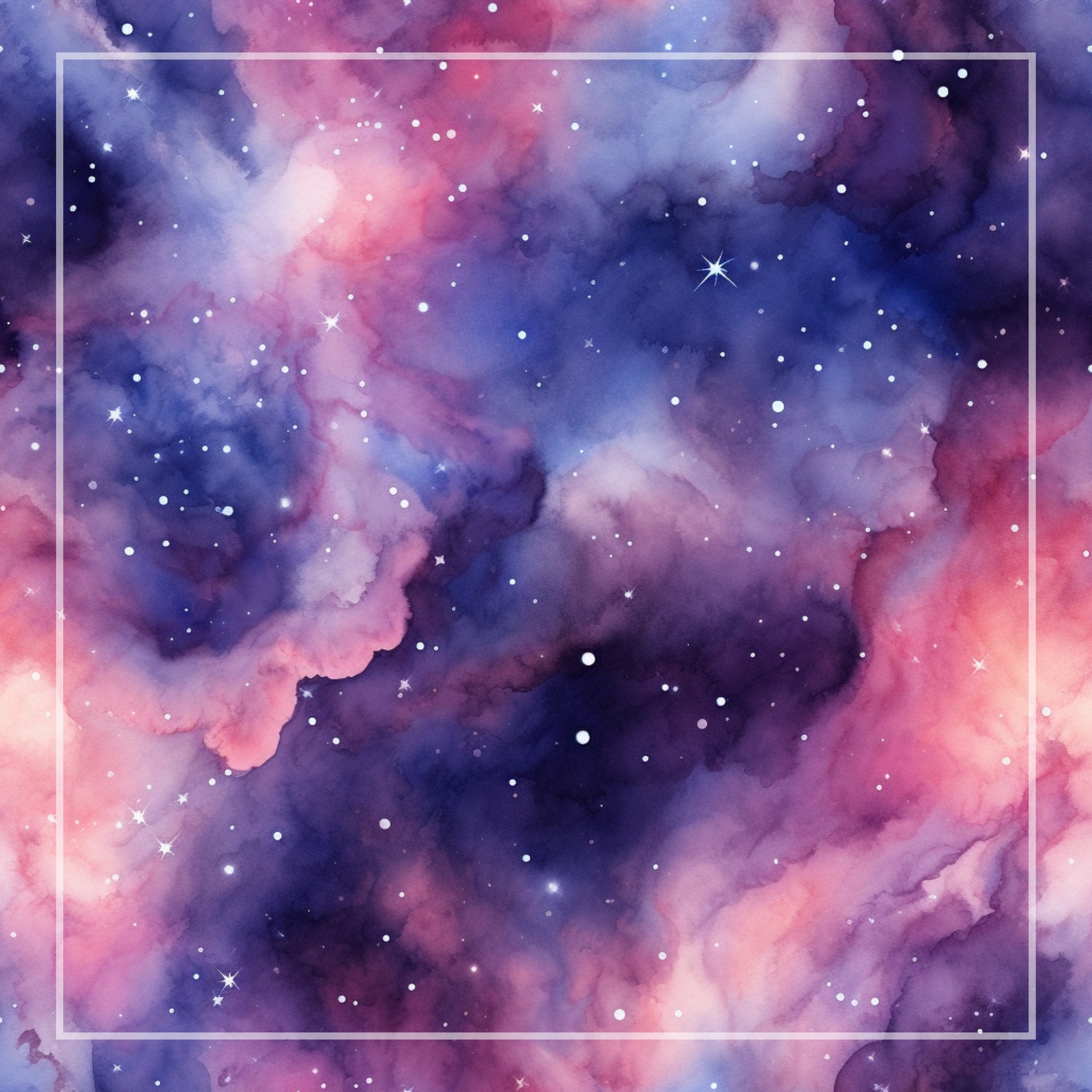 Watercolor Nebula Galaxy Seamless Digital Paper - Starfield Galaxy ...