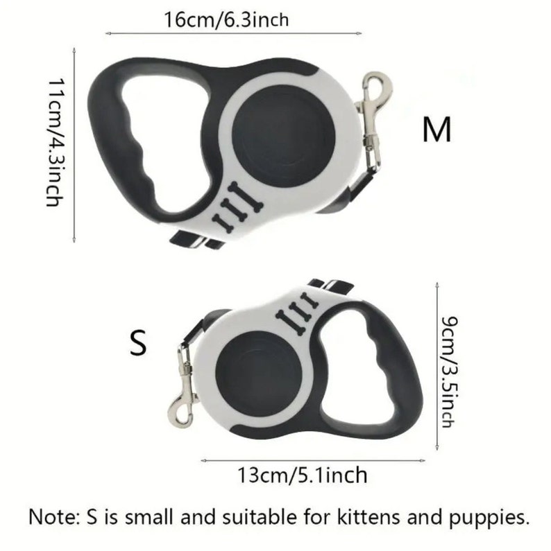 Double Switch Pet Retractable Lead, Nylon Puppy Leash Dog and Cat ...