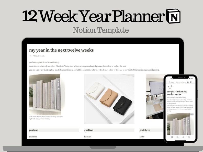 12 Week Year Planner Notion Template, Notion Dashboard, Notion Planner ...