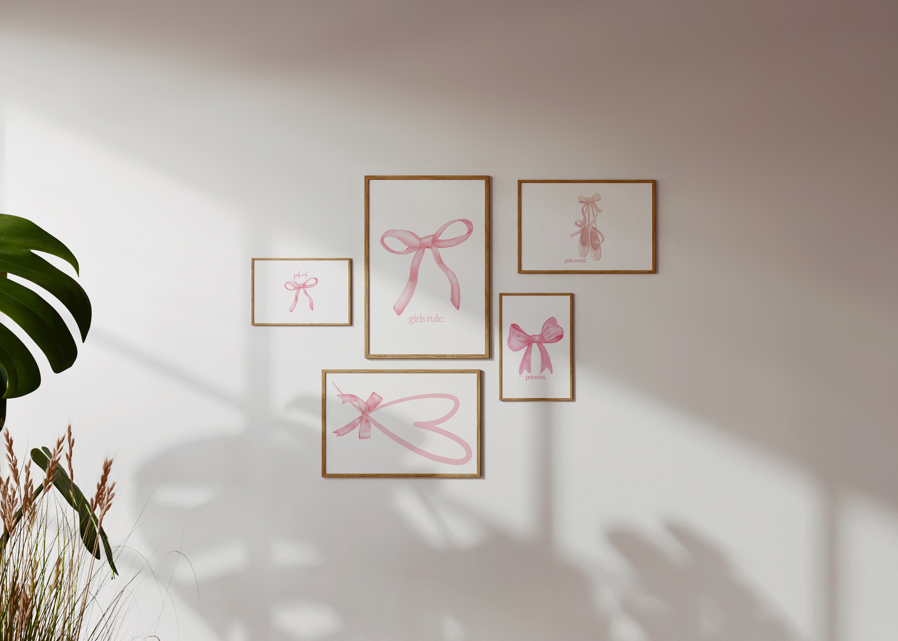 Coquette Pink Bow “girls Rule” Digital Wall Art /poster, Coquette Pink ...