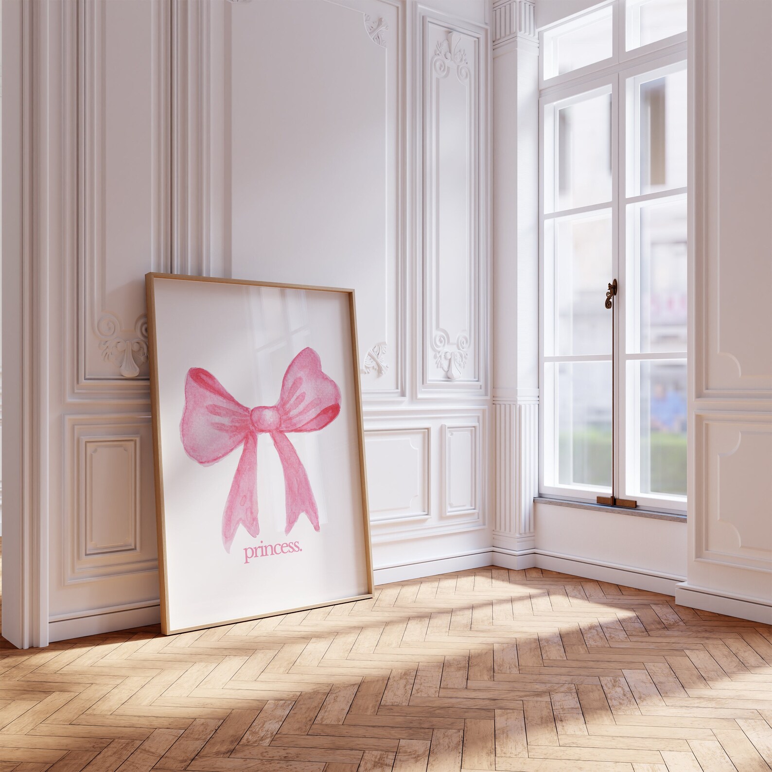 Coquette Pink Princess Bow Digital Wall Art /poster, Coquette Pink Bow ...