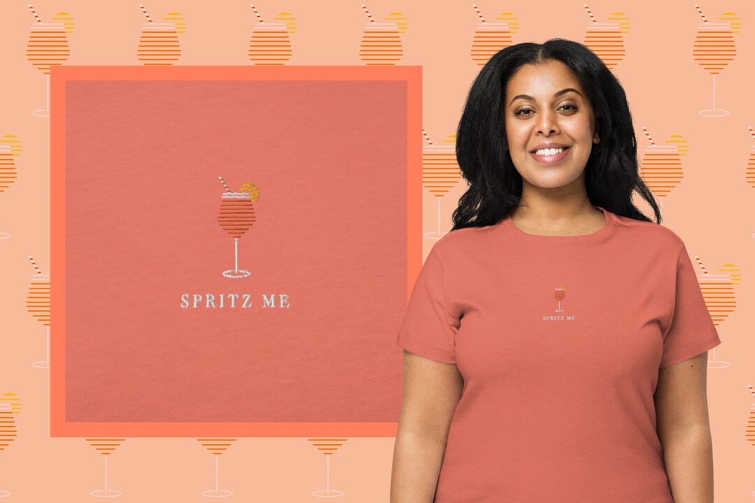 Spritz Me Aperol Spritz Embroidered Women’s Tee Shirt - Etsy
