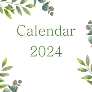 Minimalist 2024 Printable Nature Calendar Digital Planner Downlaoded ...