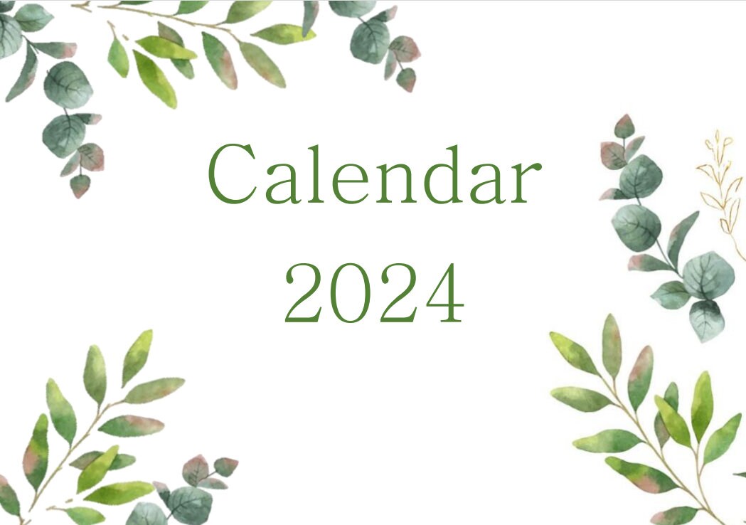 Minimalist 2024 Printable Nature Calendar Digital Planner Downlaoded ...