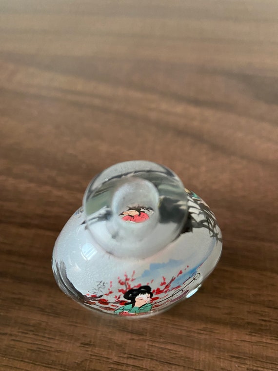 Japanese Reverse Painted Glass Perfume Bottle - Gem