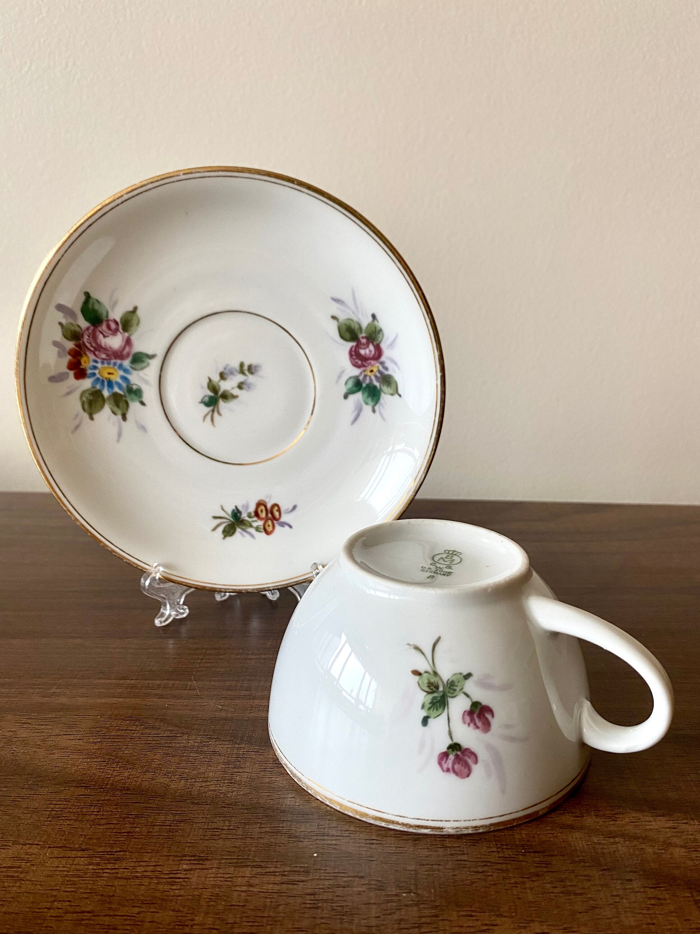 Rare C.W.S U.S Zone Germany Tea Cup and Saucer Plate Tea Set | Vintage ...