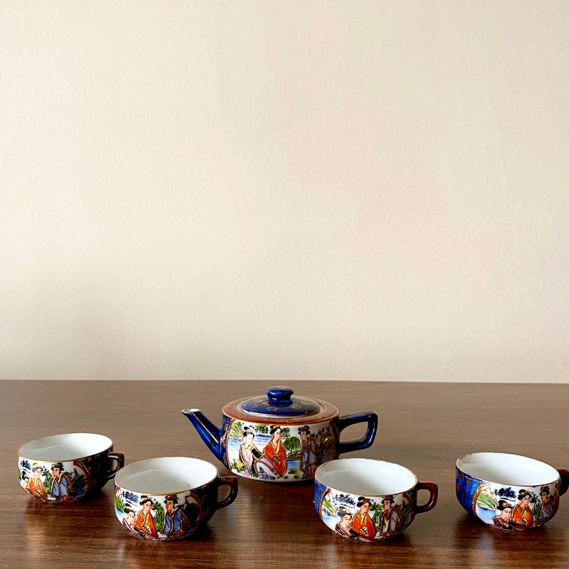 Hand Painted Tea Set - Etsy