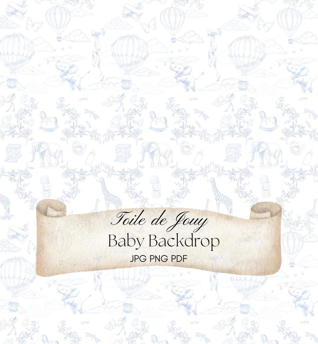 Toile De Jouy Safari Backdrop | Seamless Pattern - Etsy