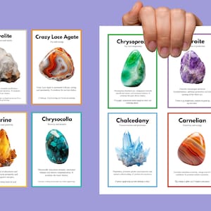 40 Customizable Crystal Cards, Printable Cards With Gemstone Meanings ...