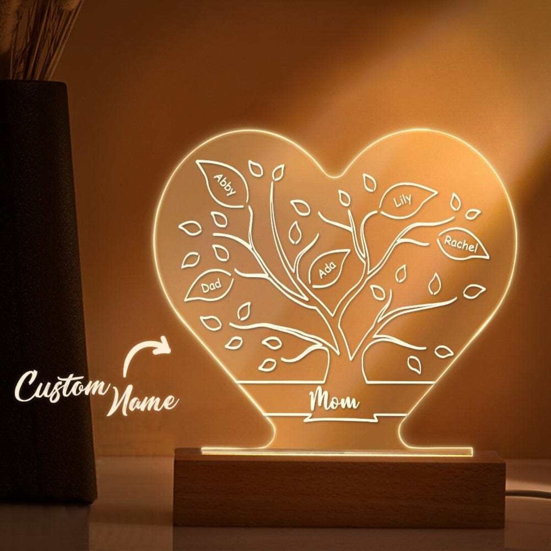 Personalized Family Tree Nightlight Custom Engraved Names - Etsy