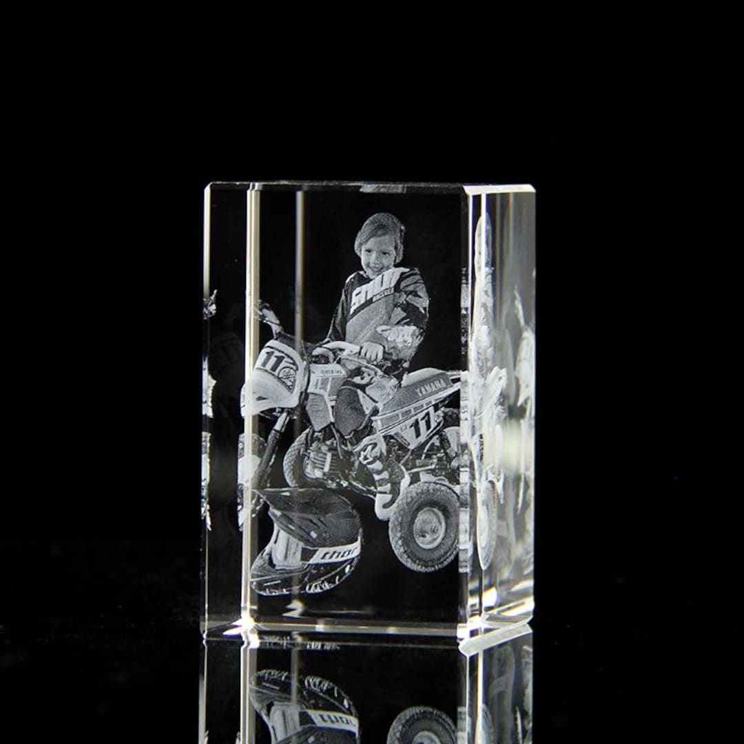 3D Laser Engraved Crystal Photo Cube, Personalized Memorial Gift - Etsy