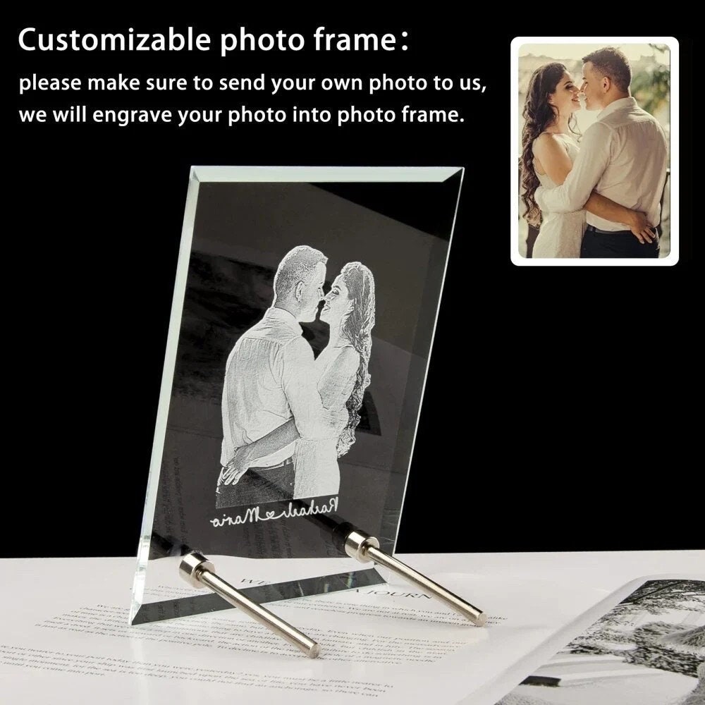 Custom Photo Crystal 2D Laser Engraved Picture Crystal Photo Gift ...