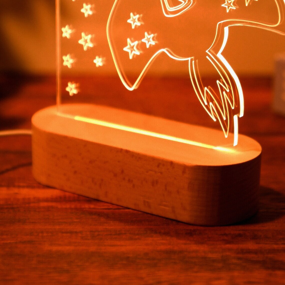 Custom Name Rocket Night Light Kids Space Theme Decor Table Lamp Rocket ...