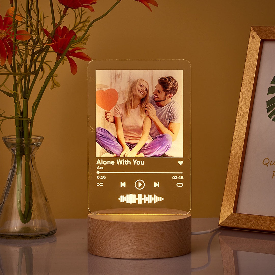 Personalized Scannable Music Code Lamp Custom Acrylic Album Night Light ...