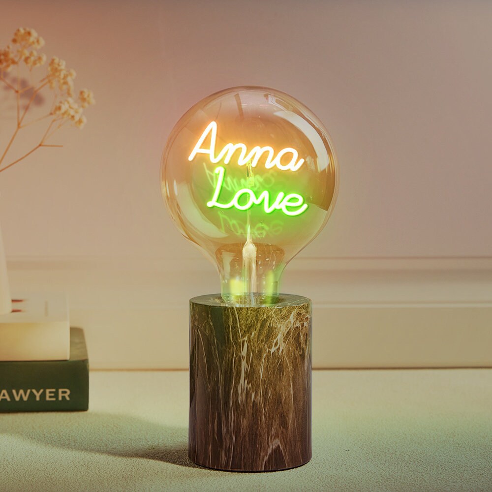 Custom Text Edison LED Filament Bulb Edison Steampunk Lamp Steampunk ...
