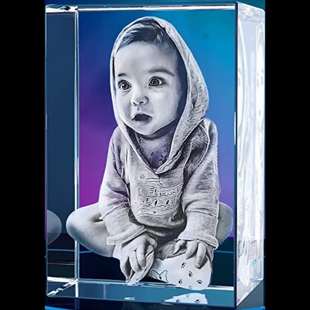 Custom 3D Crystal Photo, Personalized Engraved Picture Gift, Memorial ...