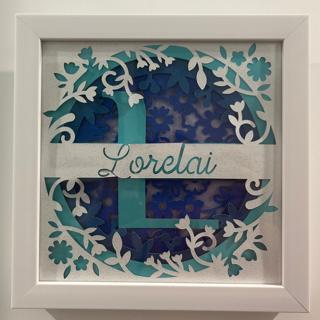 3-D Flower Monogram Shadow Box- Made to Order - Etsy