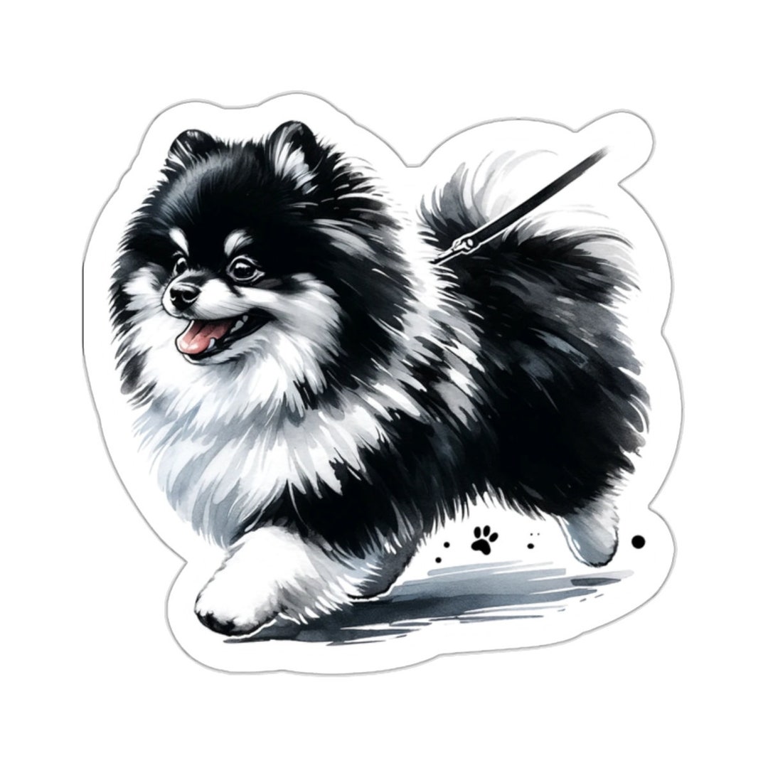 Black and White Pomeranian Sticker: Durable Vinyl Pom Decal - Etsy