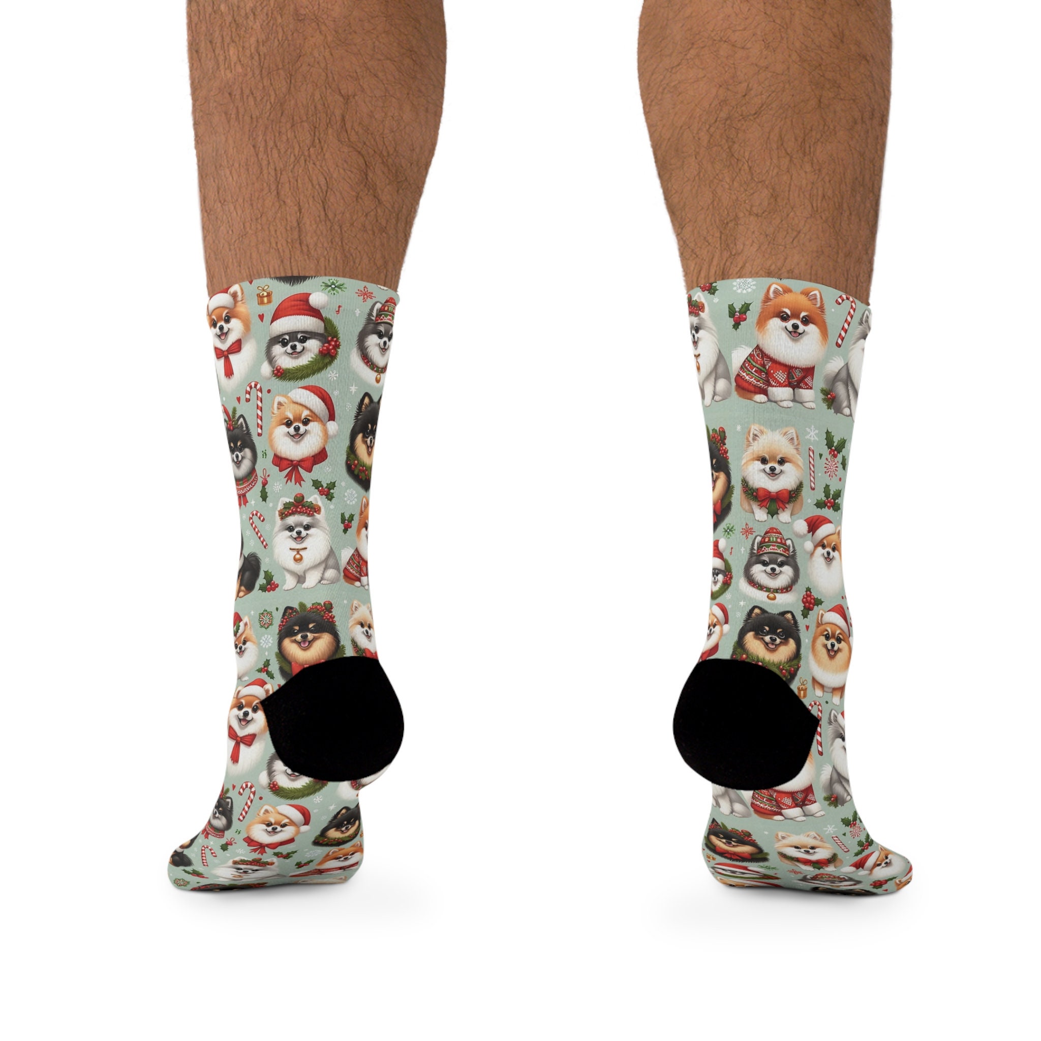 Pomeranian Theme Christmas Socks - Etsy