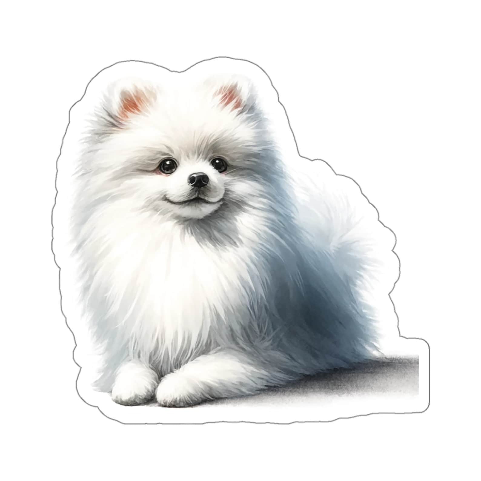 White Pomeranian Sticker: Glossy Pom Decal for Dog Lovers - Etsy