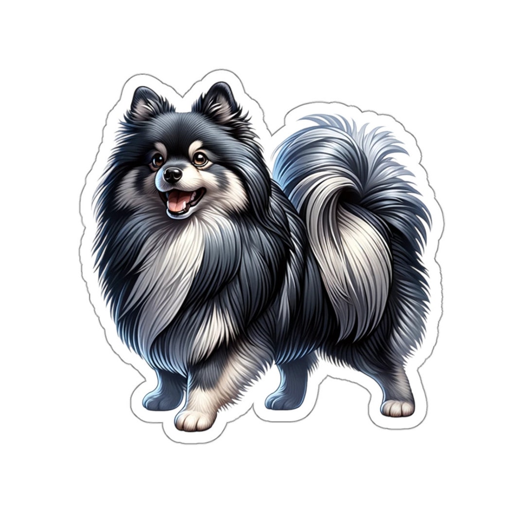 Pomeranian Kiss-cut Sticker Black and White Pom Decal Cute Gift for ...