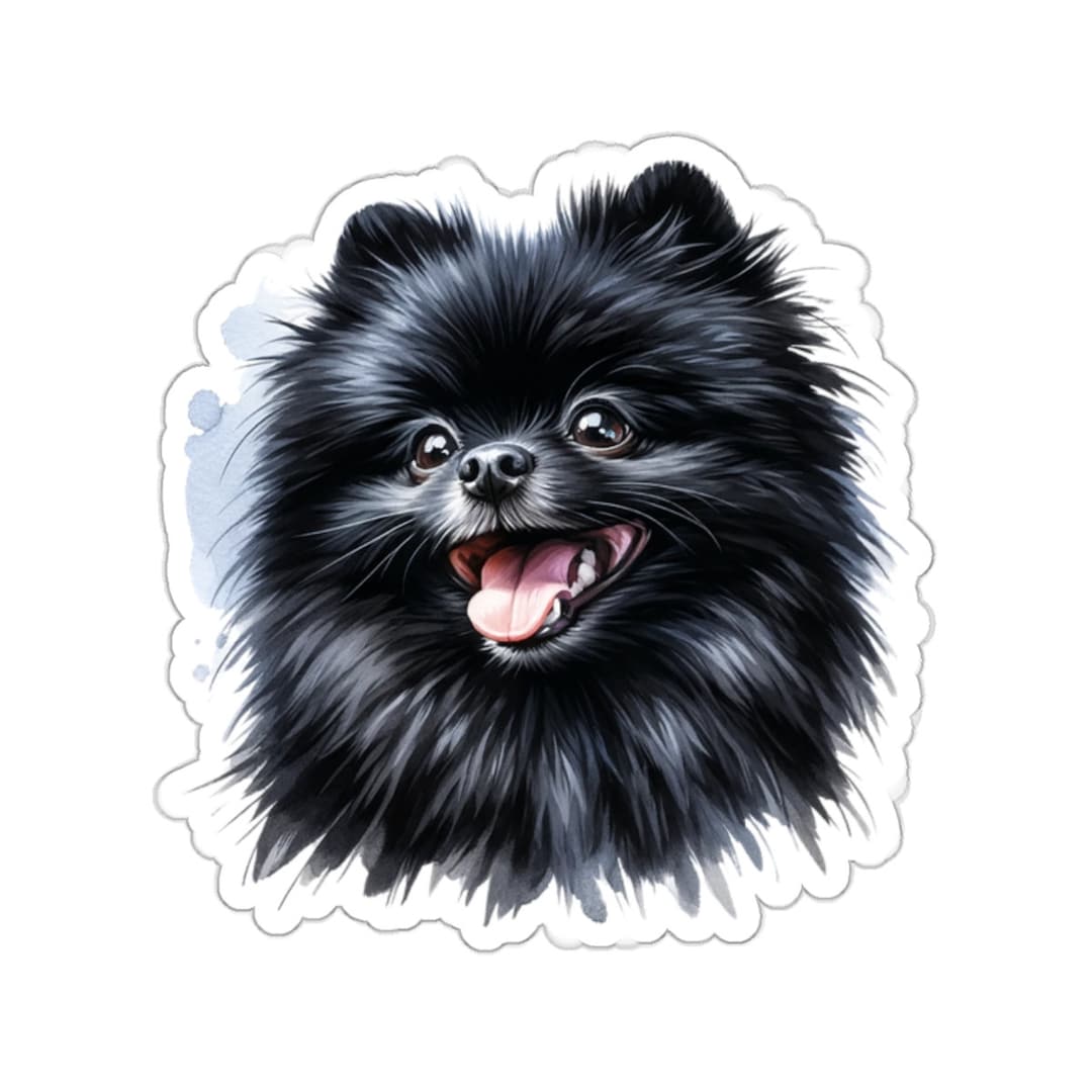 Black Pomeranian Kiss-cut Sticker Cute Dog Decal - Etsy