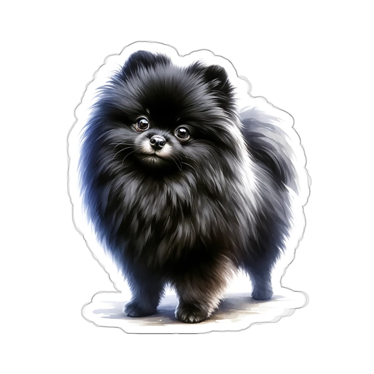 Pomeranian Kiss-cut Stickers Black Pom, Glossy Vinyl Dog Decal, Laptop ...