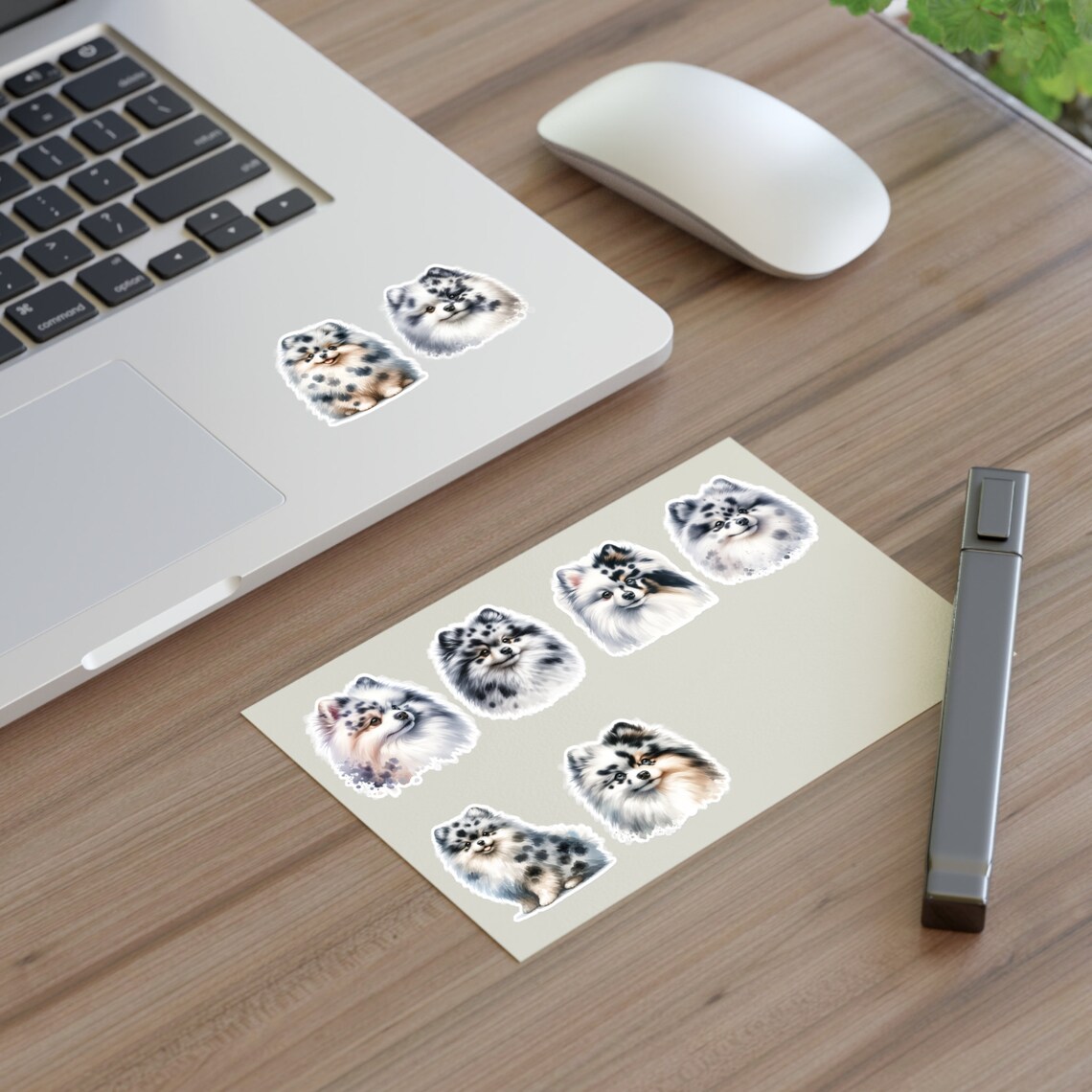 Merle Pomeranian Vinyl Sticker Sheet Adorable Merle Pom Designs for Dog ...