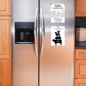 Kitchen Conversion Chart and Meat Temperature Chart - Etsy