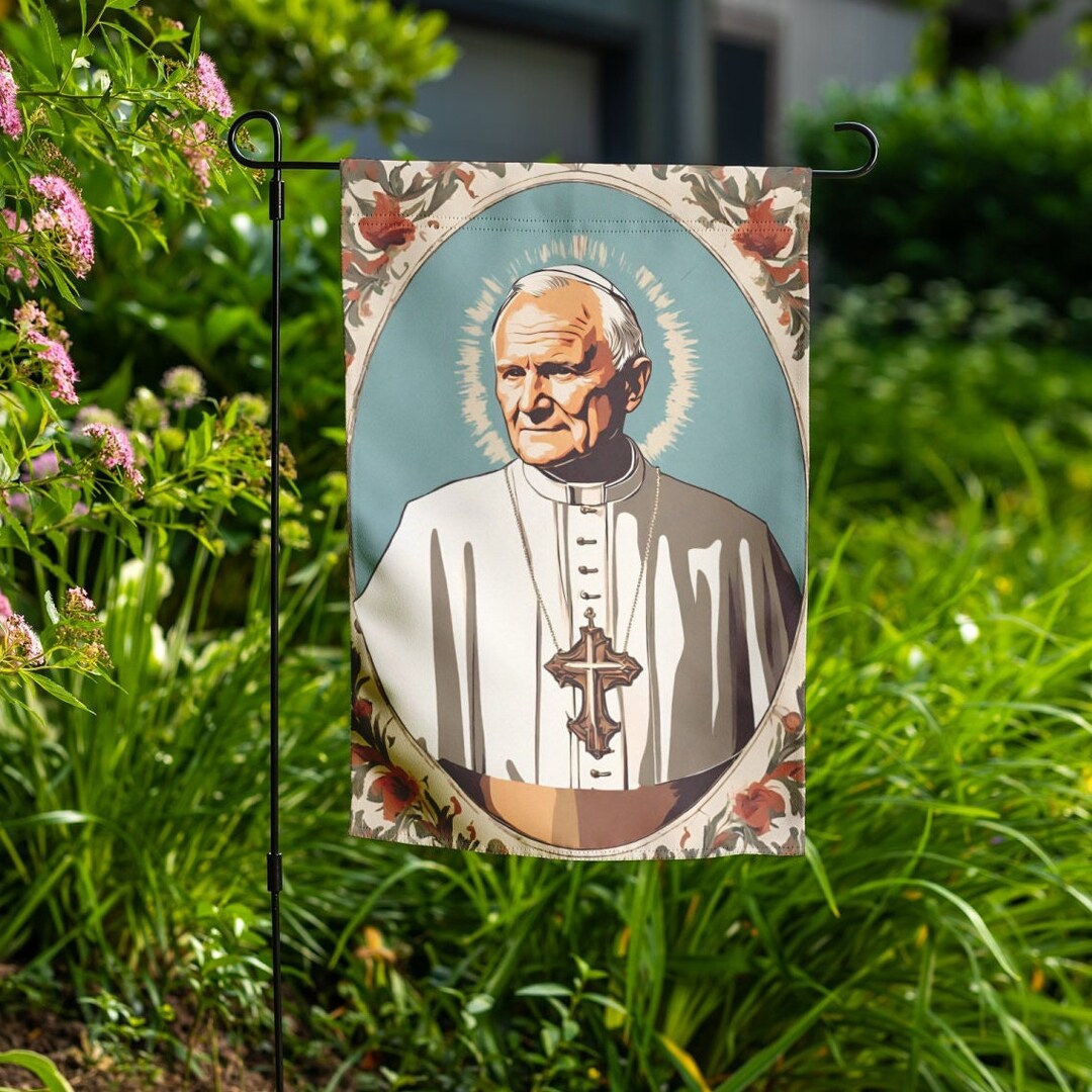 Saint Yard Flag, Saint John Paul II Catholic Outdoor Decor, St JPII ...