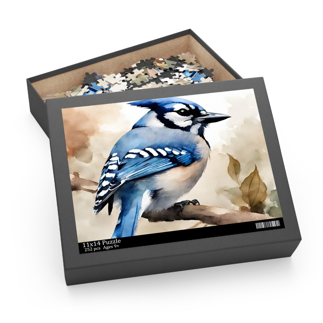 Blue Jay Watercolor Puzzle Whimsical Artwork for Relaxing and - Etsy