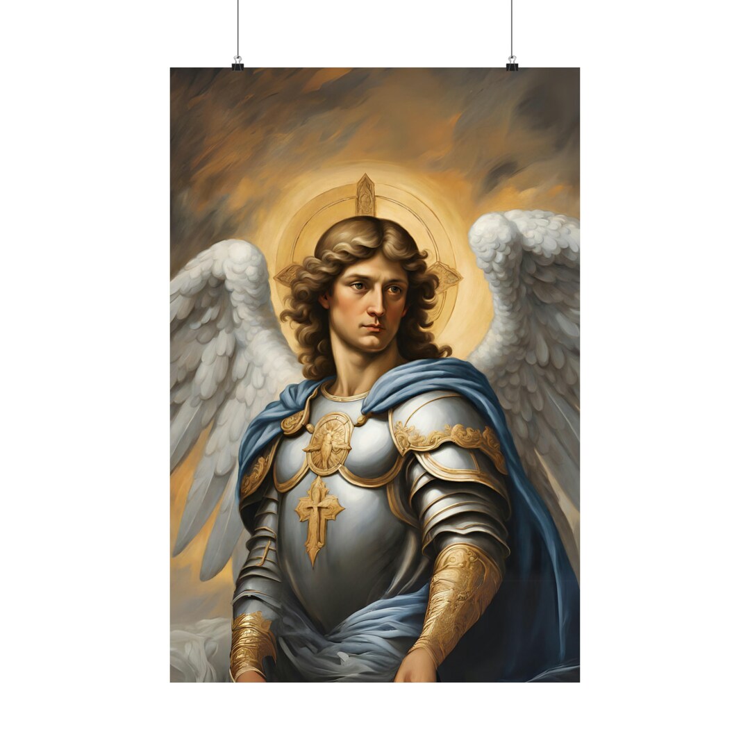 Saint Michael Archangel Poster: Retro Catholic Wall Art - Etsy
