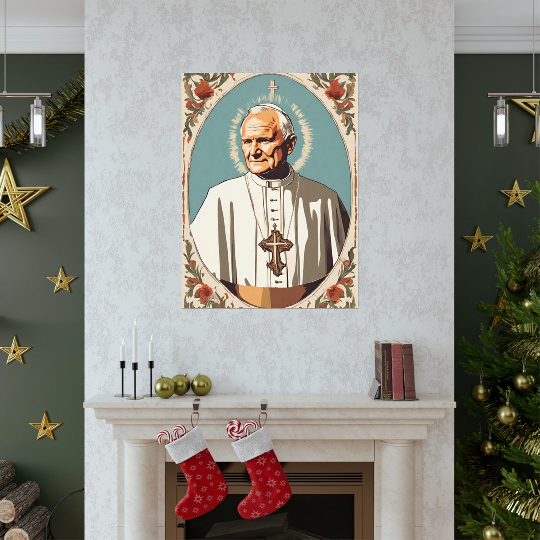 Vintage Saint John Paul II Premium Poster, Pope St JP2 Art, Retro ...