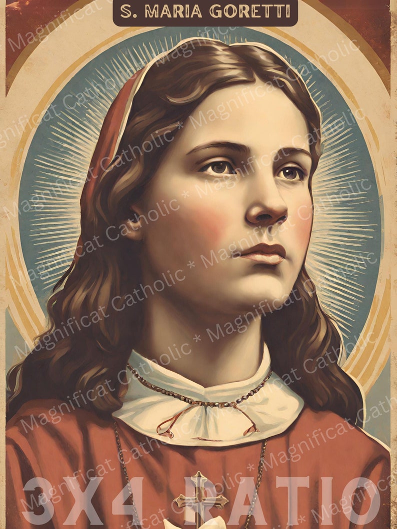 Vintage Saint Maria Goretti, Printable Holy Card Image, Perfect for ...