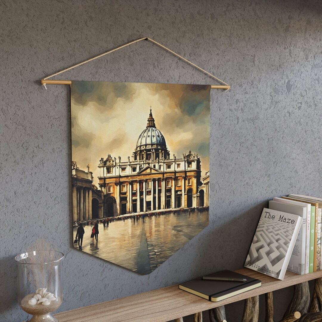 St. Peter's Basilica Pennant: Handcrafted Poly Twill Wall Hanging - Etsy