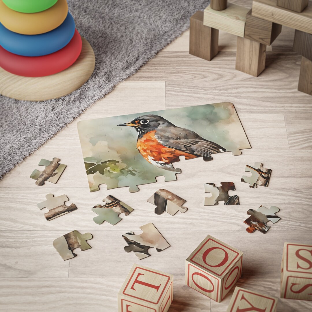 American Robin Kids Puzzle, 30-piece Children Jigsaw Puzzle, Wholesome ...