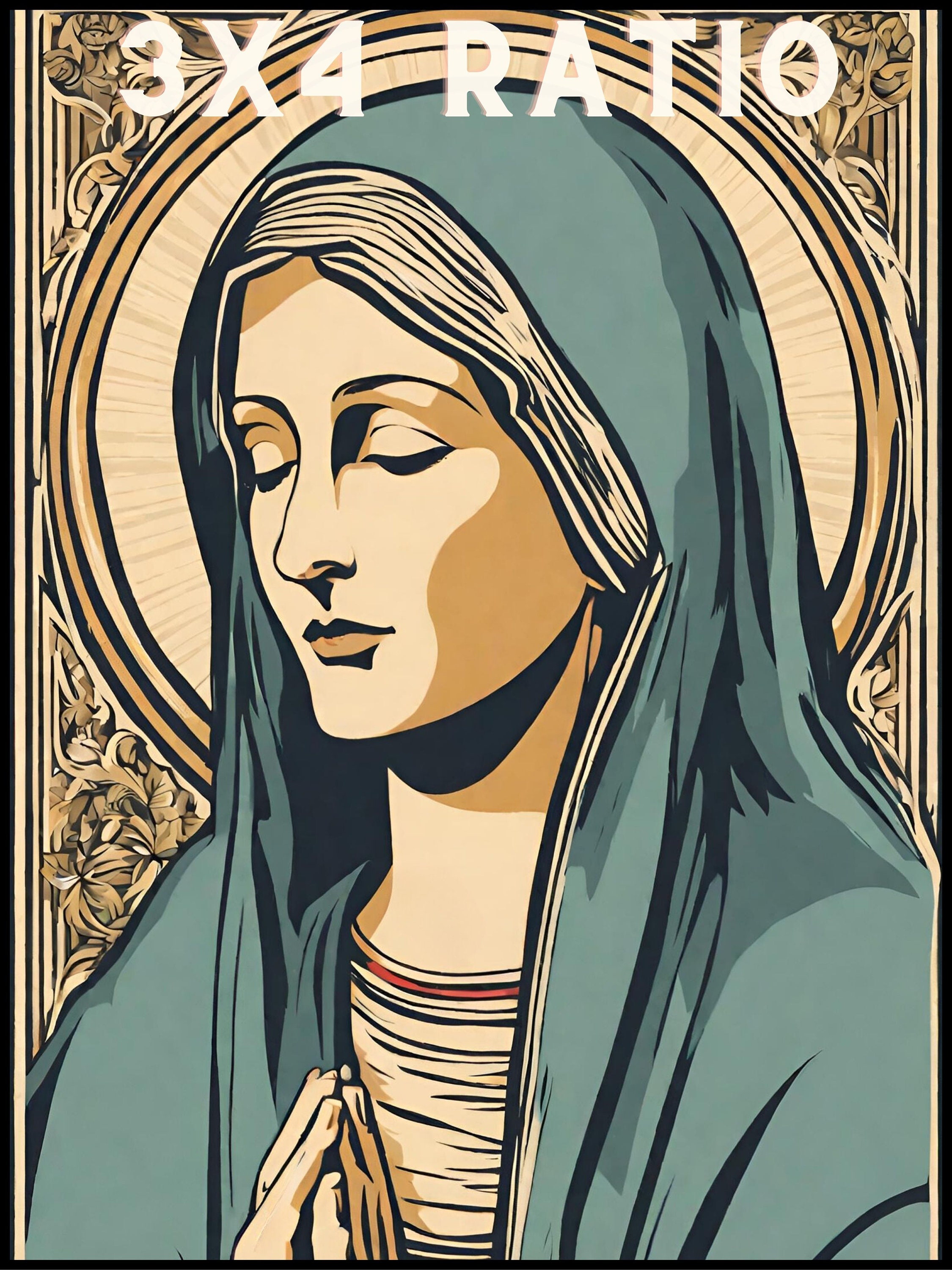 Holy Mary Retro Catholic Printable Instant Download Vintage Style ...