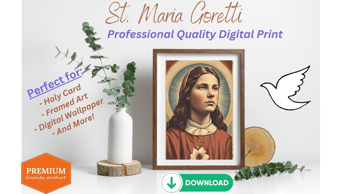 Vintage Saint Maria Goretti, Printable Holy Card Image, Perfect for ...