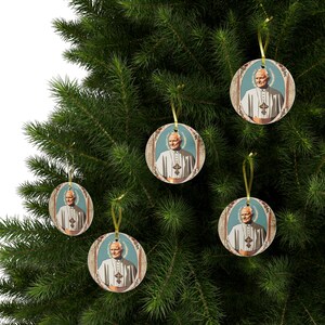 Saint John Paul II Glass Ornament, Catholic Christmas Ornaments ...