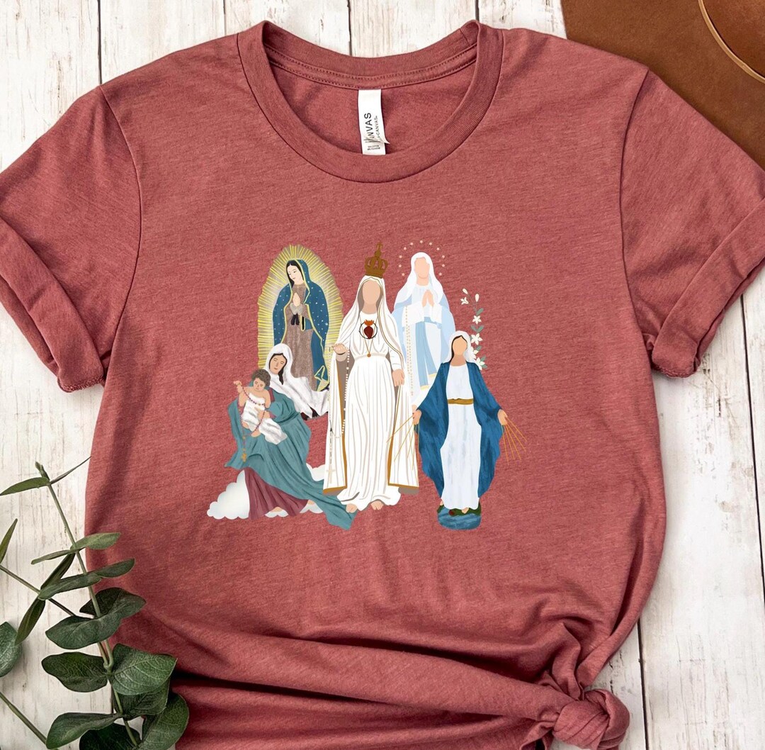 Blessed Virgin Mary T-shirt: Marian Medley Catholic Gift - Etsy