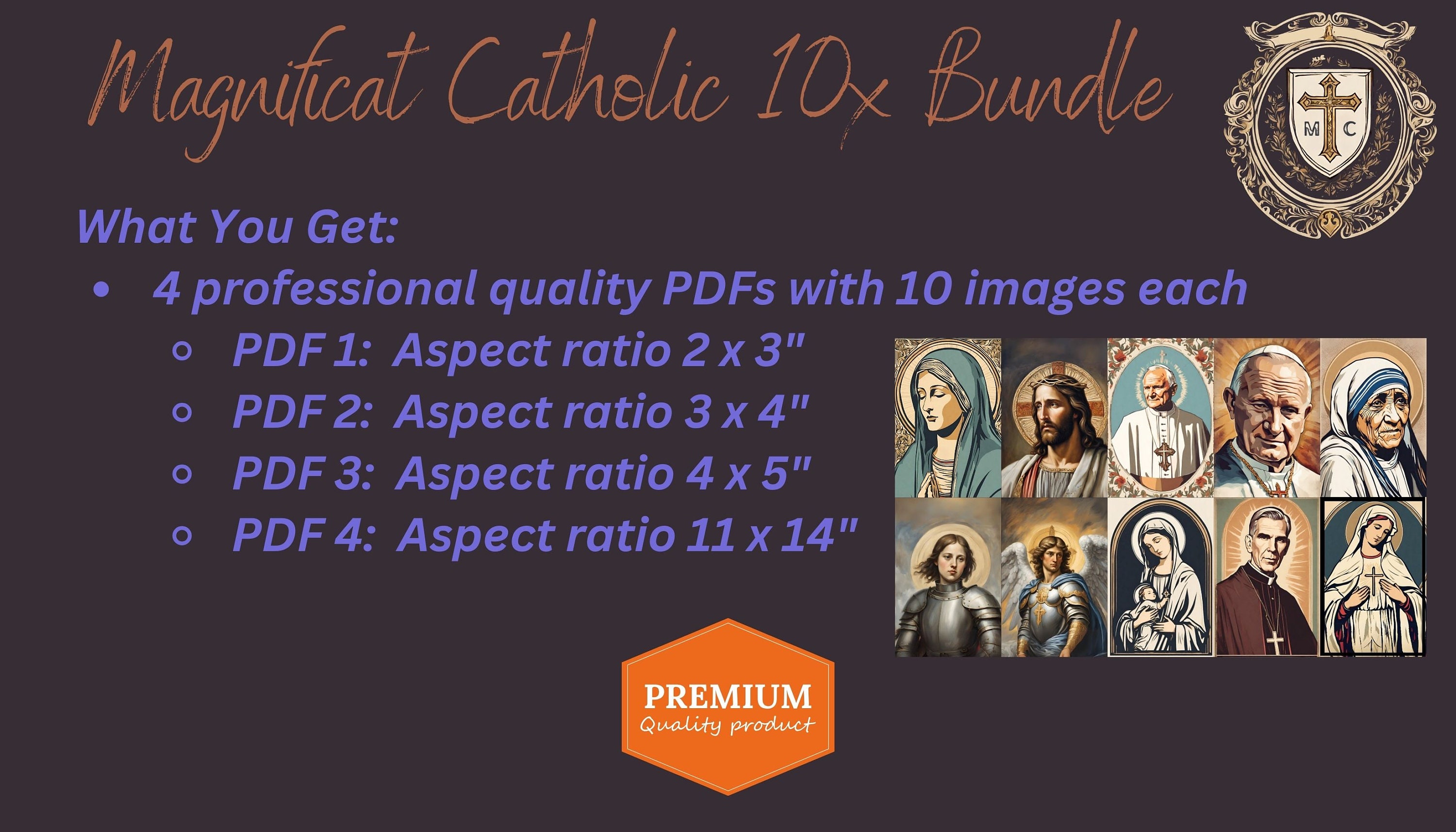 10x Catholic Saints Digital Bundle, Printable Catholic Art, Religious ...