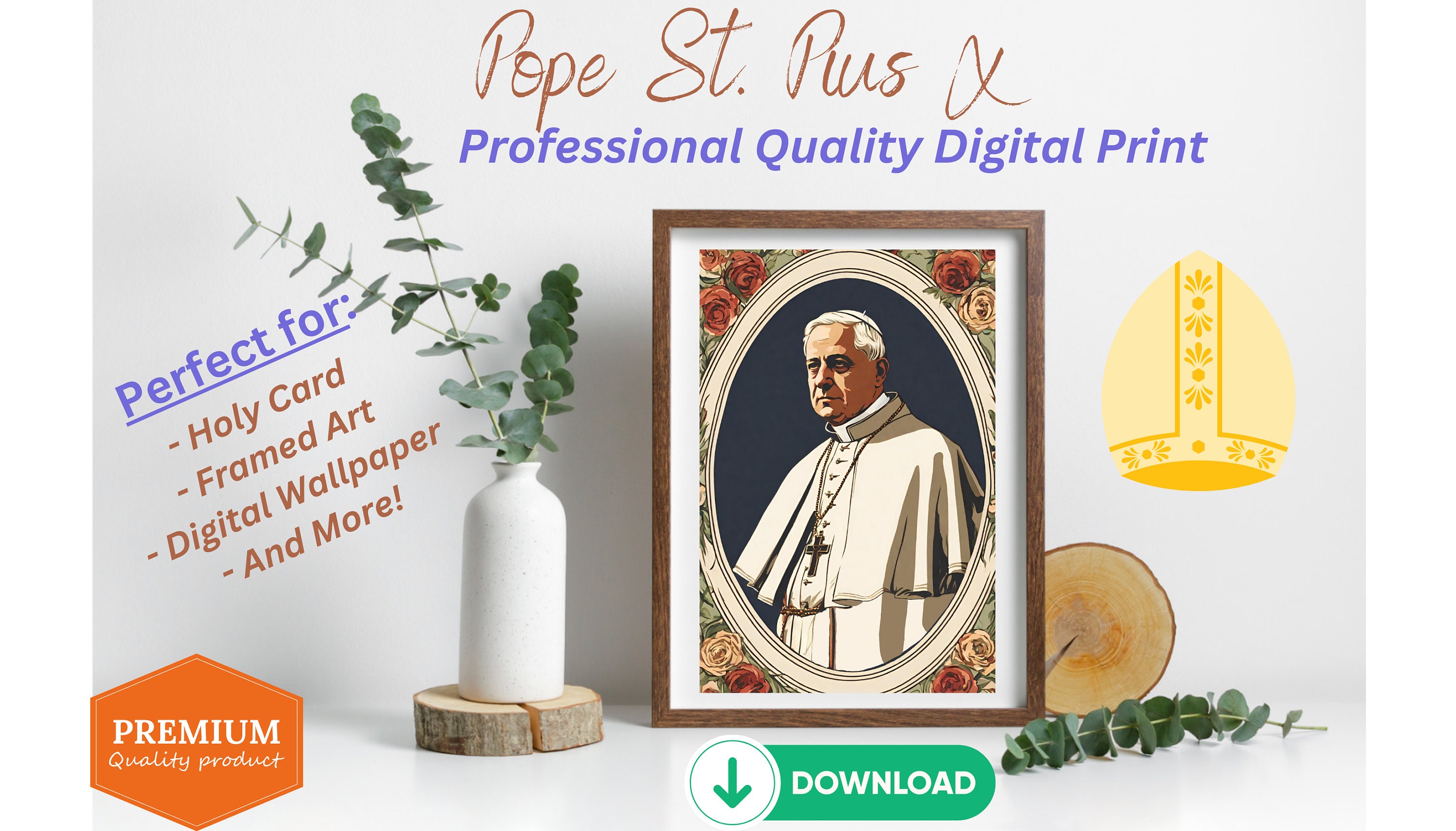Vintage Pope Saint Pius X Art Print: Retro Catholic Decor (digital File ...