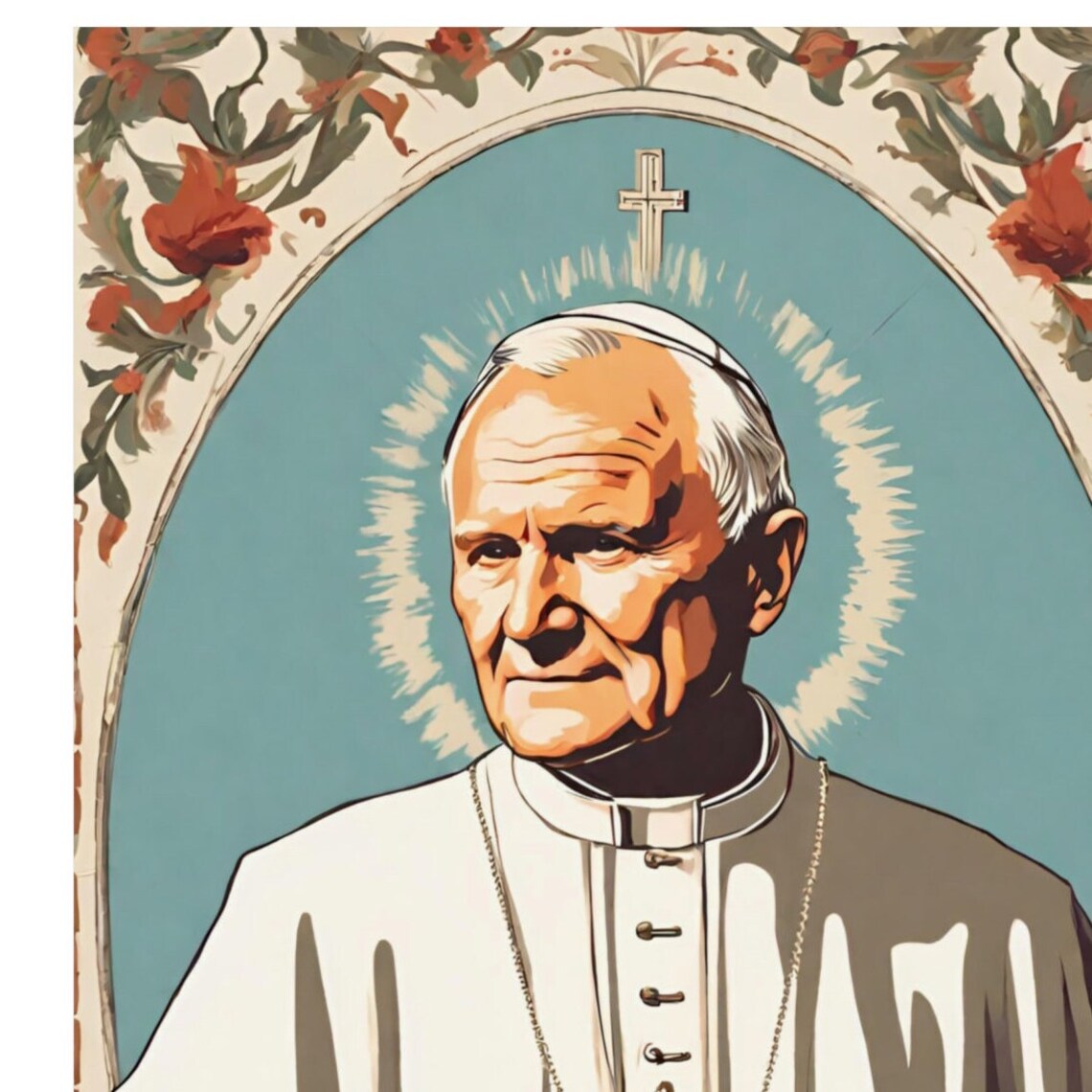 Vintage Saint John Paul II Premium Poster, Pope St JP2 Art, Retro ...