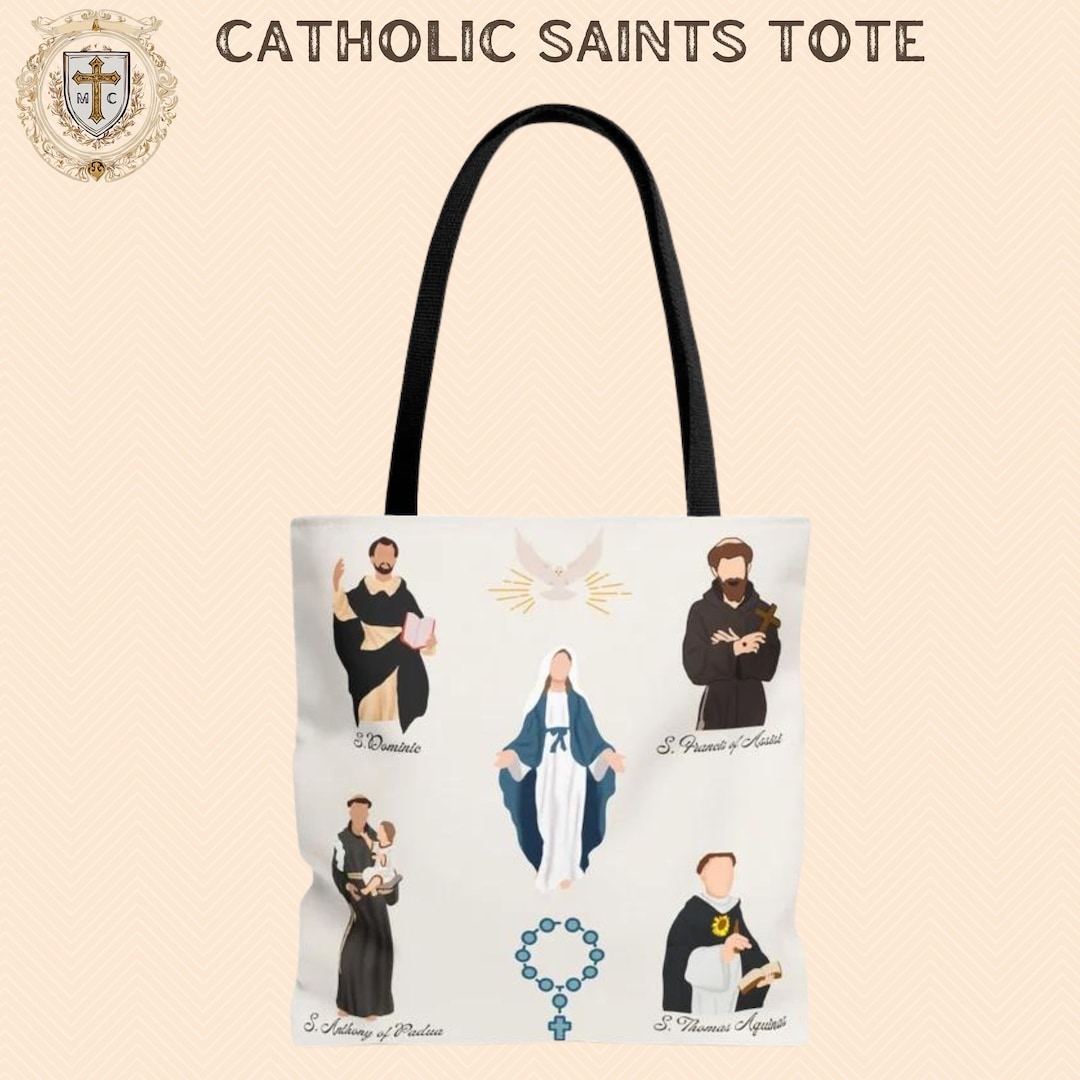 Catholic Saints Tote Bag: Our Lady, St. Dominic, St. Francis - Etsy