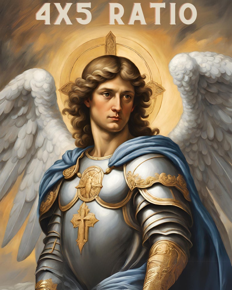 Portrait of Saint Michael the Archangel in Oil Painting-style, Instant ...