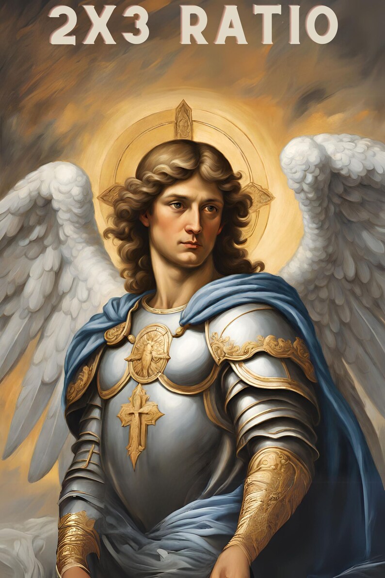 Portrait of Saint Michael the Archangel in Oil Painting-style, Instant ...