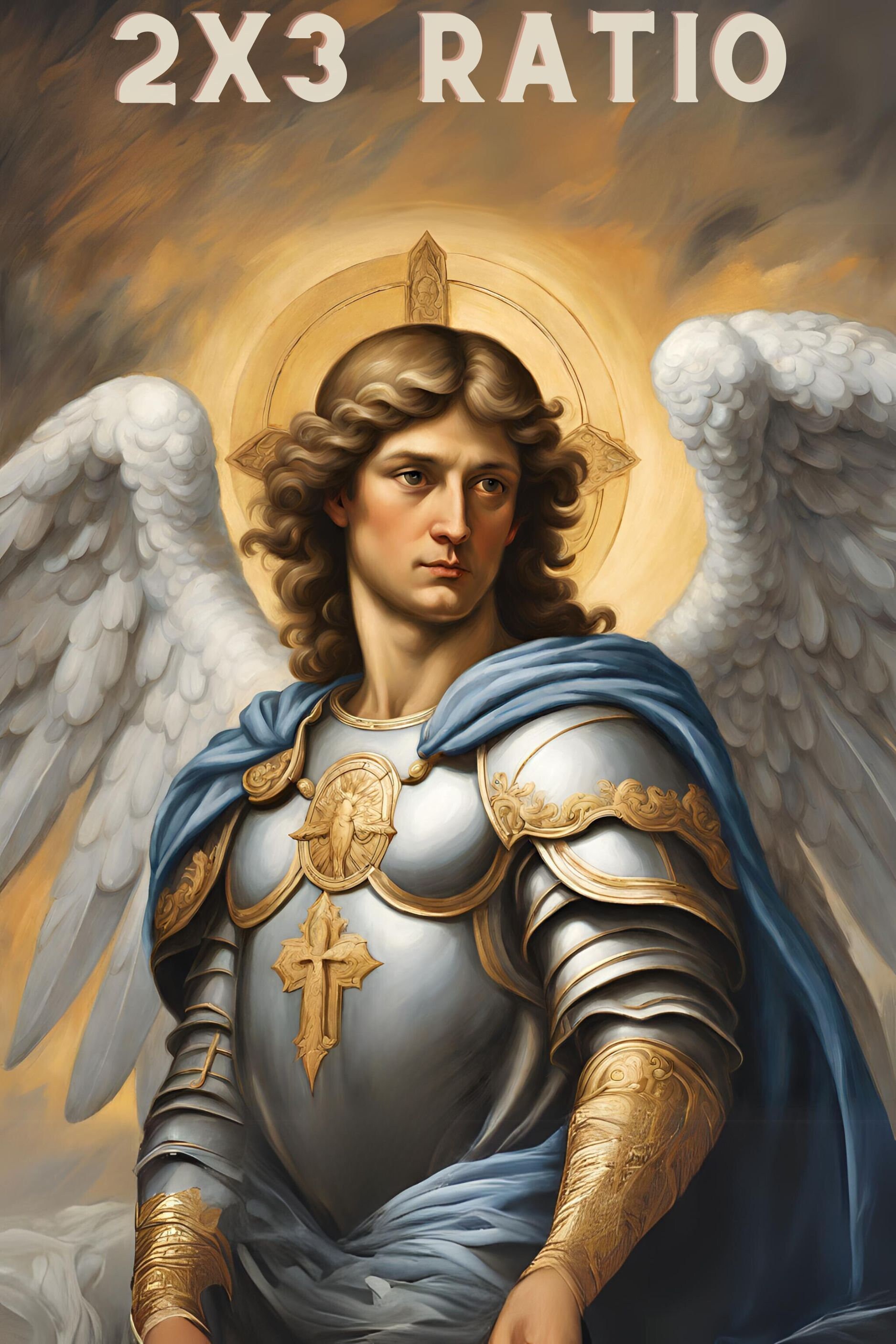 Portrait of Saint Michael the Archangel in Oil Painting-style, Instant ...