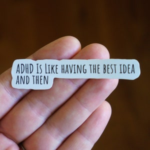 ADHD Brain Sticker, ADHD Neurodivergent Vinyl Sticker, Executive ...