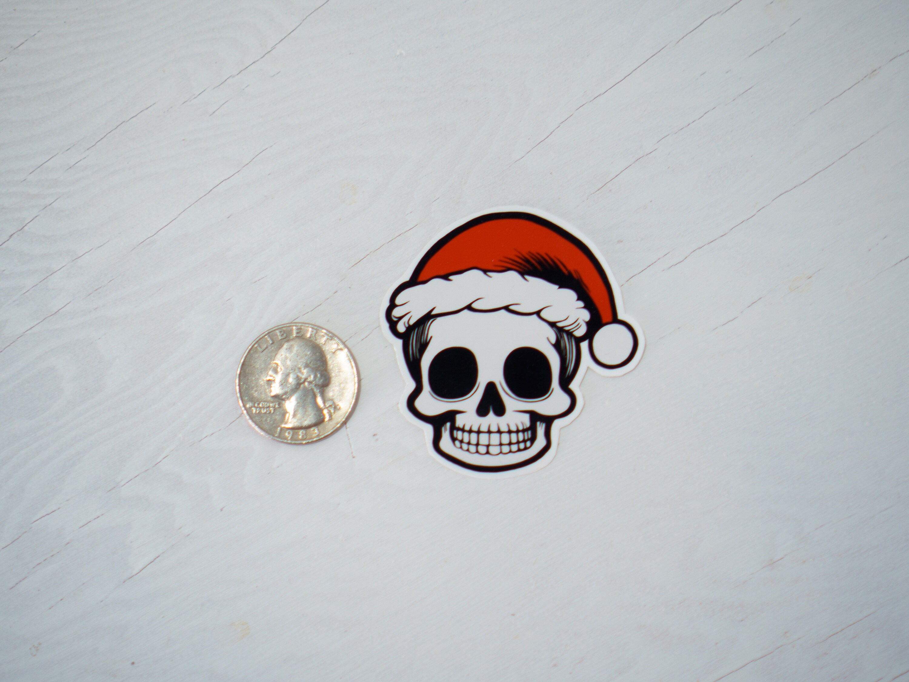 Santa Skull Vinyl Sticker Skeleton Christmas Party Social - Etsy